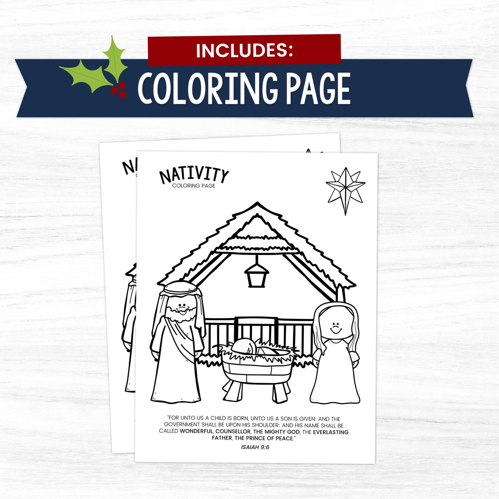 Nativity Printable Activity Nativity Craft Jesus Birth - Etsy