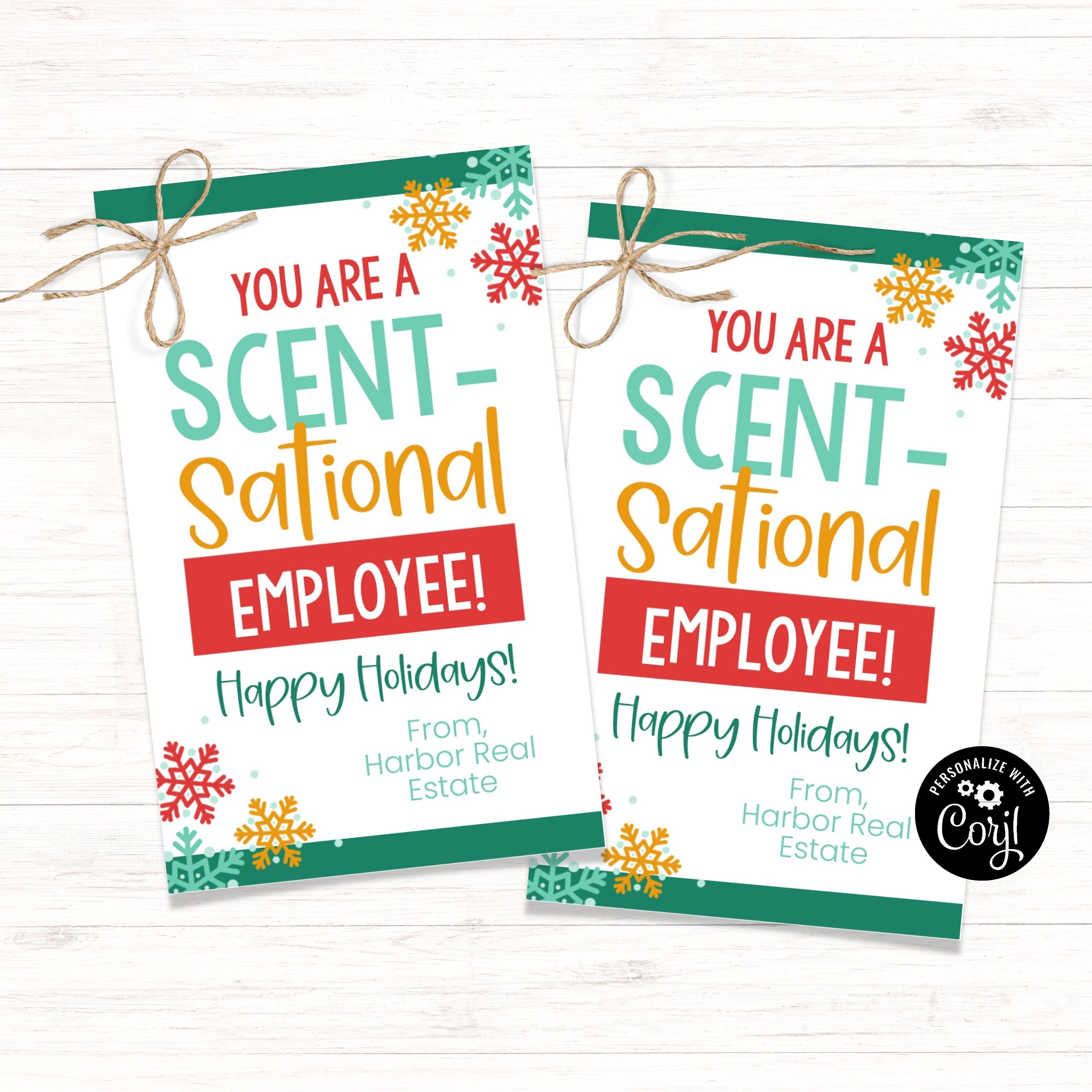 Scent-sational Christmas Gift Tag, Staff Christmas Gift Tag, Employee ...