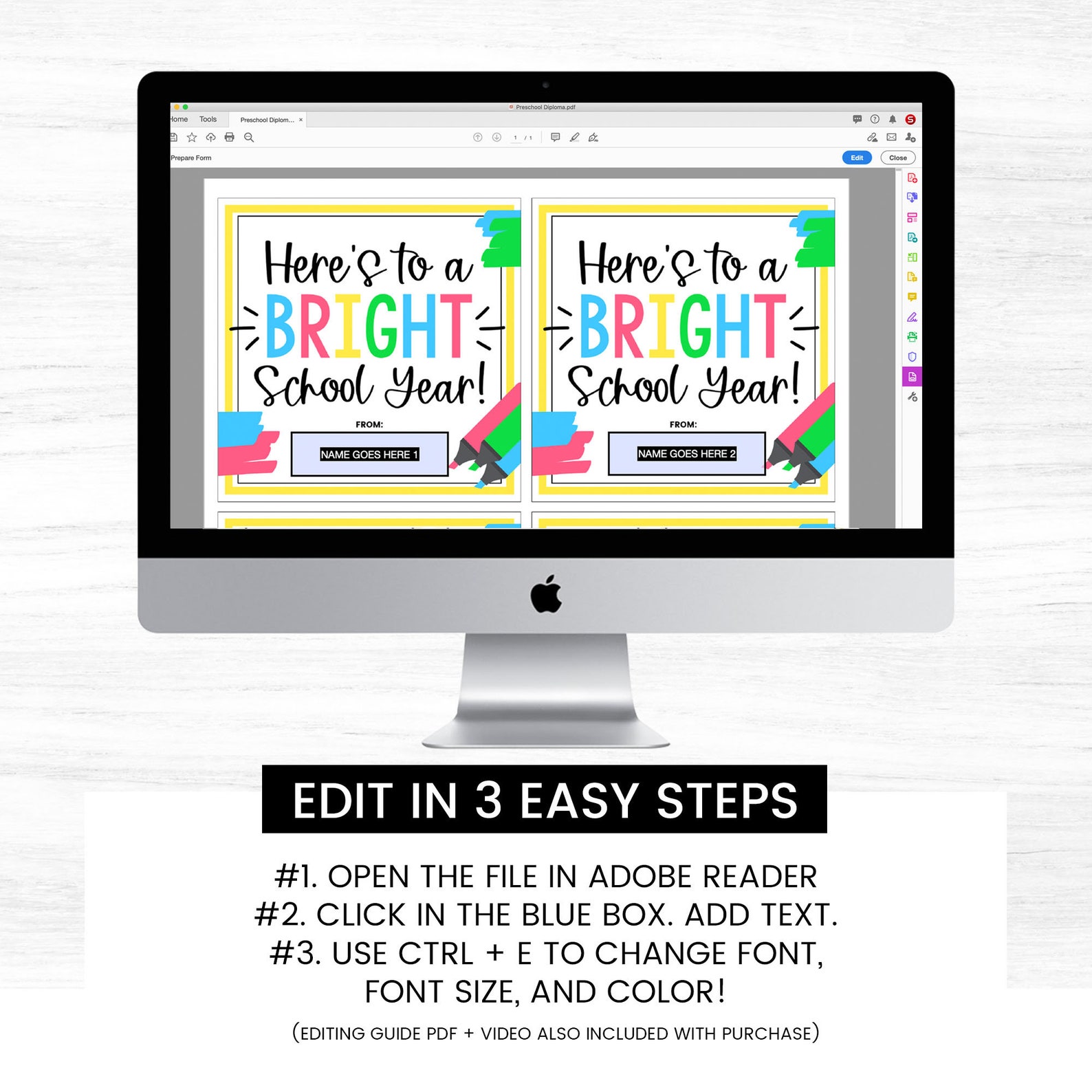 Highlighter Gift Tag Bright School Year Back to School Gift - Etsy