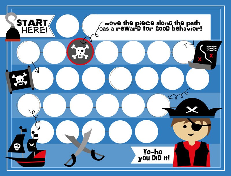 Pirate Kids Reward Chart Instant Download | Etsy