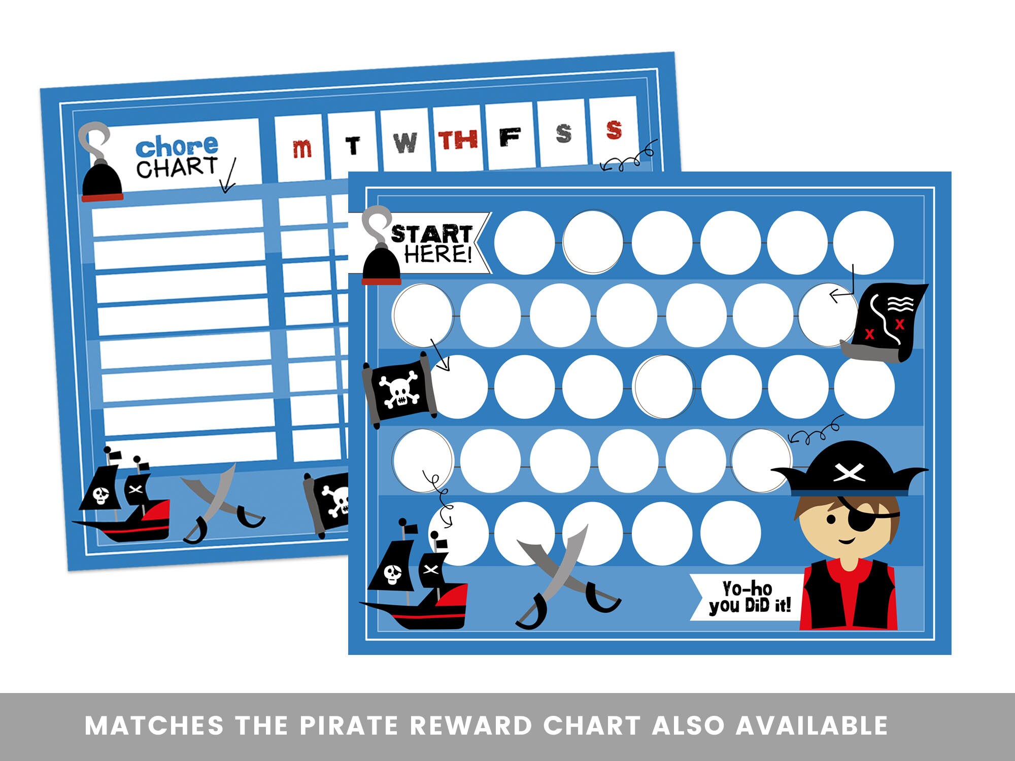 Chore Chart Editable Chart Pirate Chart Design Digital - Etsy UK