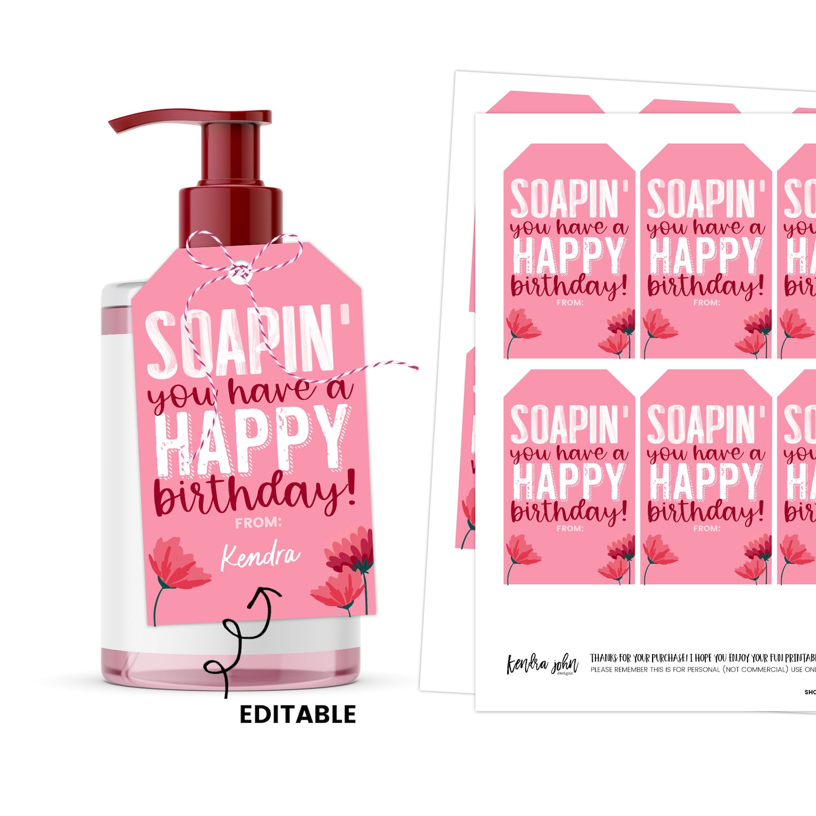 Soap Gift Tag Birthday Soap Printable Relief Society - Etsy