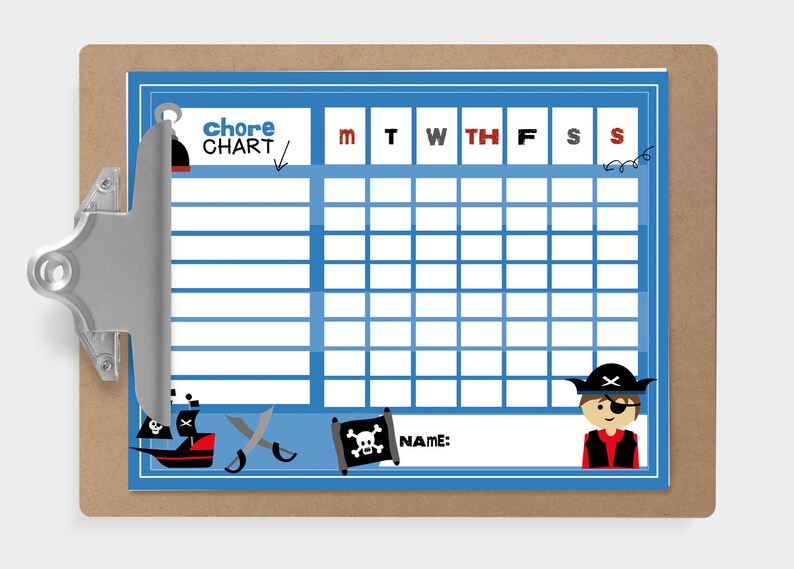 Pirate Reward Chart Chore Chart Kids Reward Chart Daily Job | Etsy