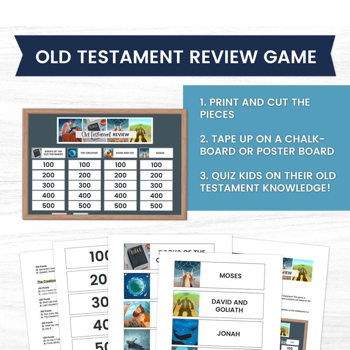Old Testament Review Game Bible Study Games Kids Bible - Etsy