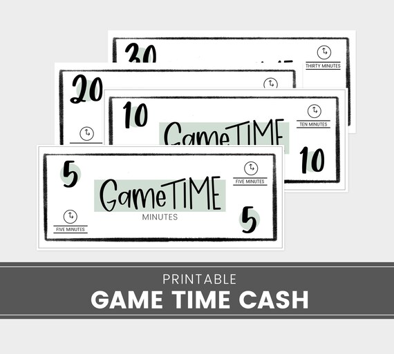 Game Time Coupons Screen Time Chart Screen Time Punch Card - Etsy