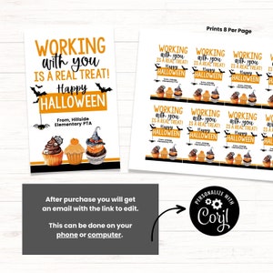 Halloween Appreciation Treat Tag, Halloween Employee Thank You ...