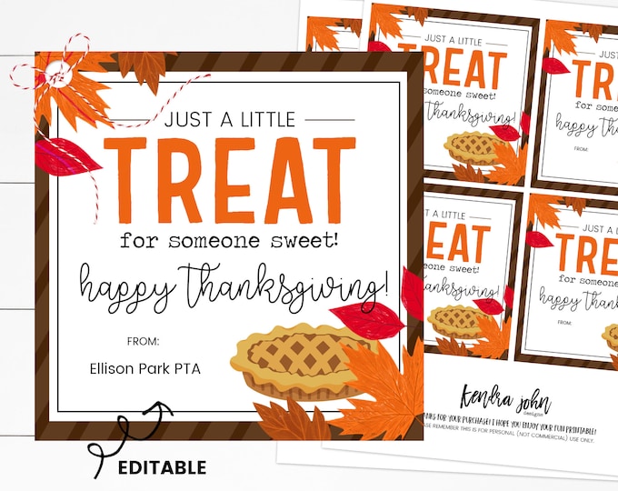 Pie Gift Tag Thanksgiving Appreciation Gift Thanksgiving - Etsy