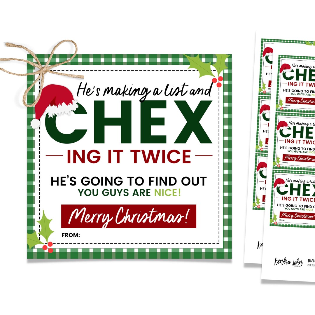 Chex Mix Gift Tag, Neighbor Christmas Gift, Printable Christmas Treat ...