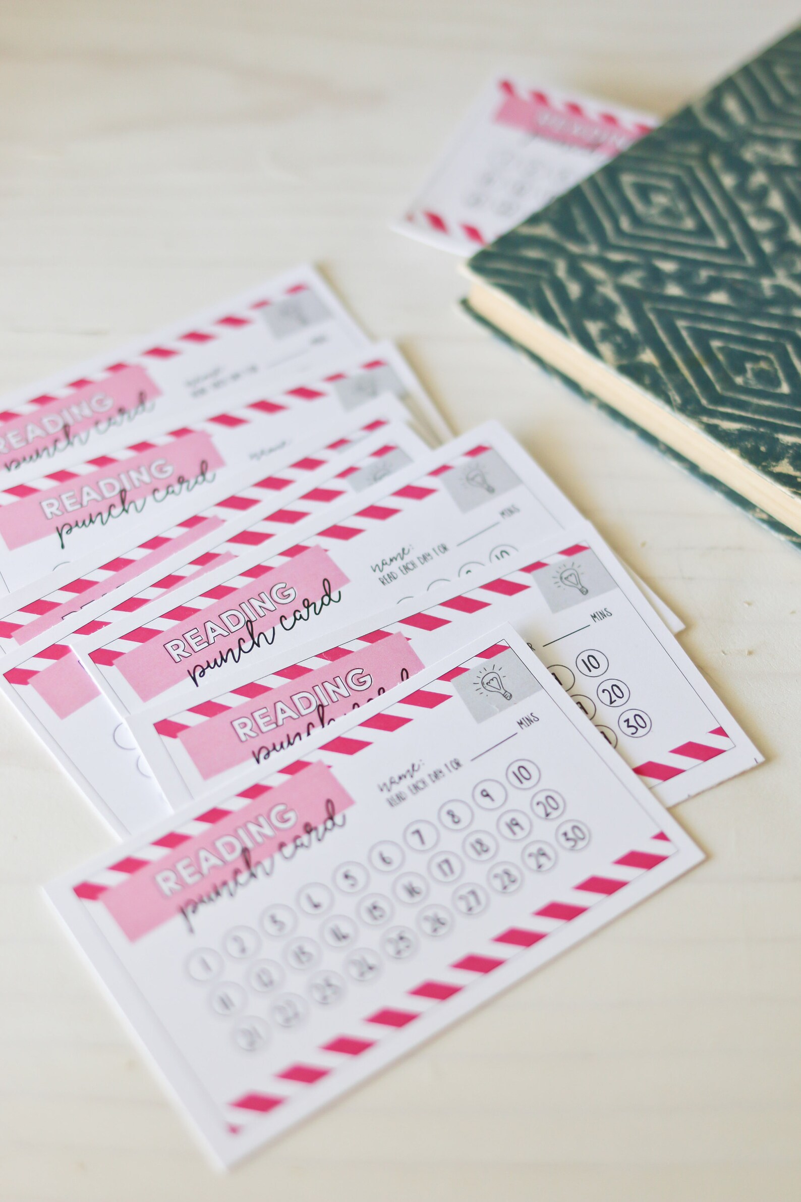 Reading Punch Card Homework Punch Card Reading Log | Etsy