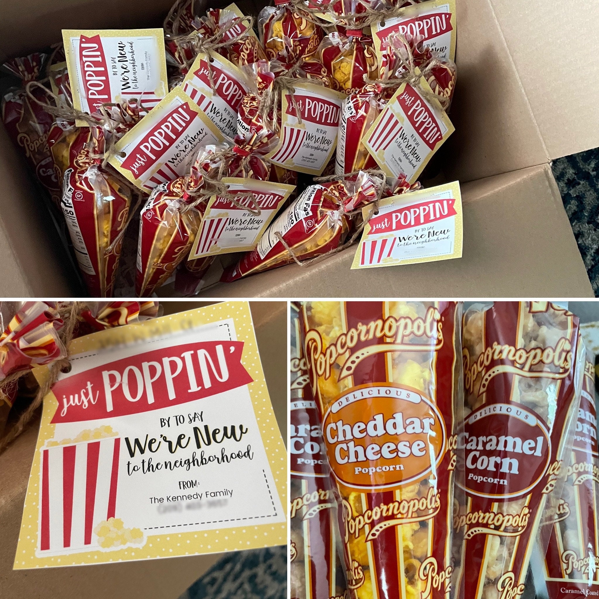 New Neighbor Gift, Treat Tag, Popcorn, Welcome to the Neighborhood ...