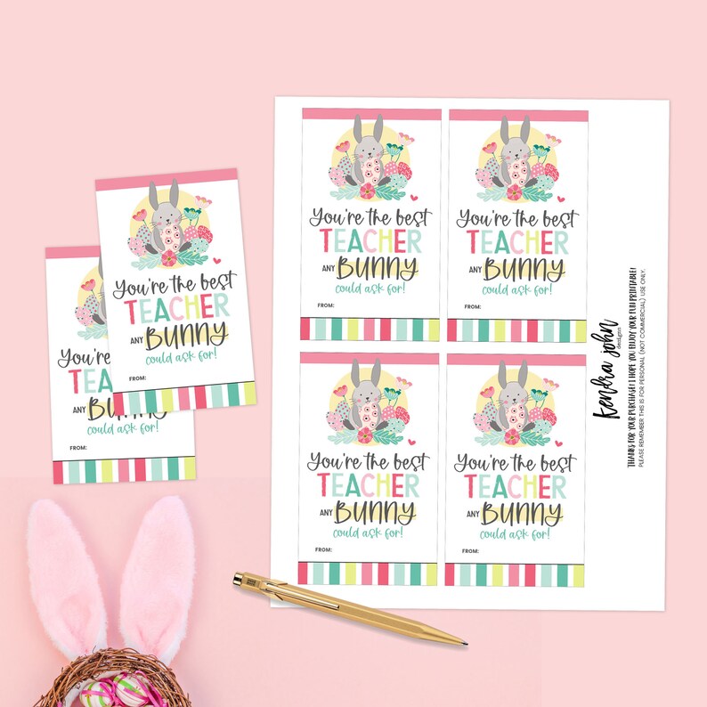 Easter Teacher Appreciation Easter Teacher Printable Bunny - Etsy