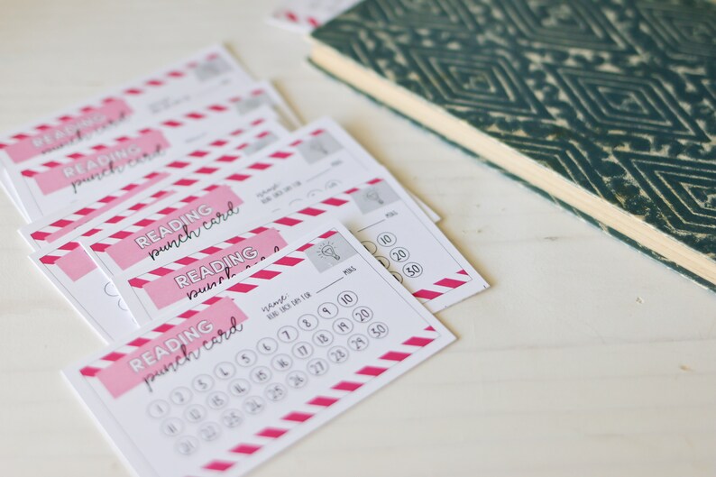 Reading Punch Card - Reward Chart - Homeschool - Reading Log - Etsy