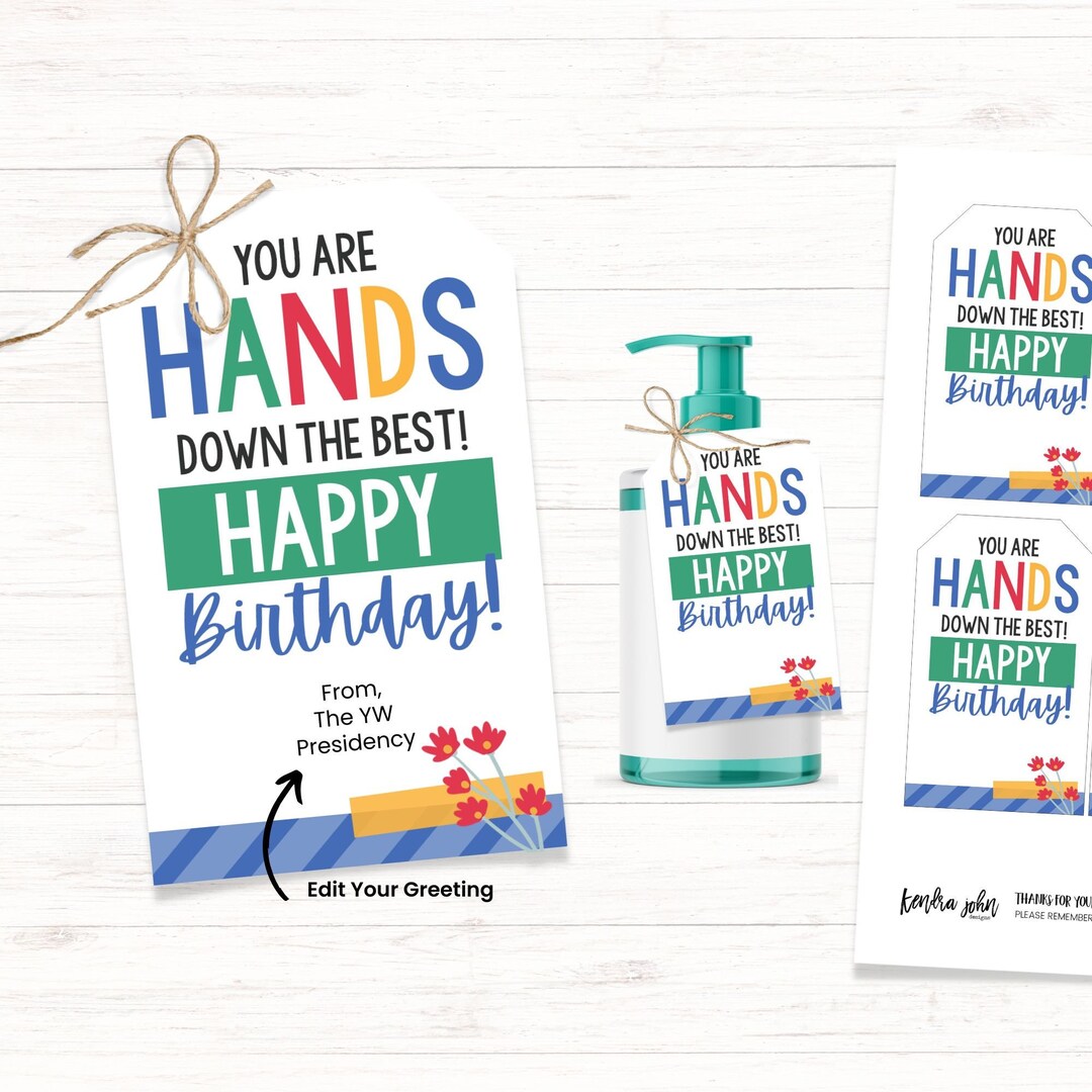 Soap Birthday Tag, Hands Down the Best, Hand Soap Gift Tag, Inexpensive ...