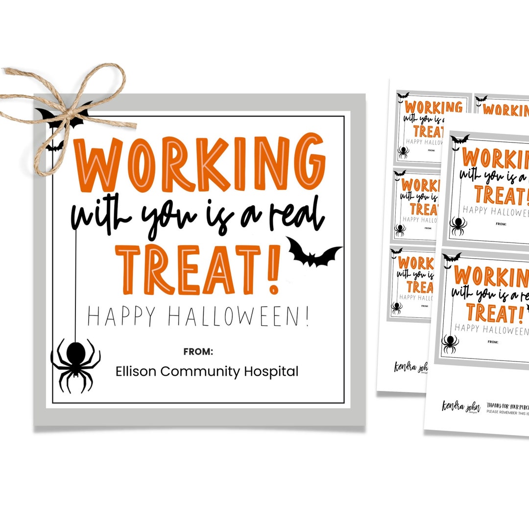 Halloween Appreciation Treat Tag, Halloween Employee Thank You ...