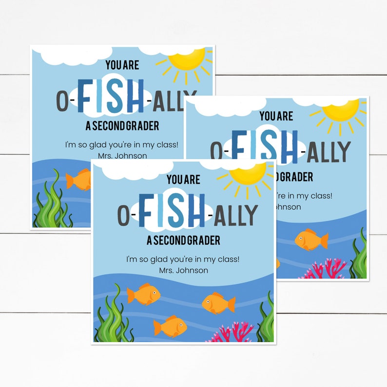 Back to School Gold Fish Tag O-fish-ally Back to School - Etsy