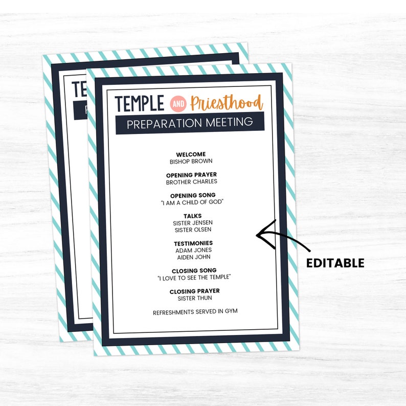 Editable Temple and Priesthood Preview Invitation, Temple and ...