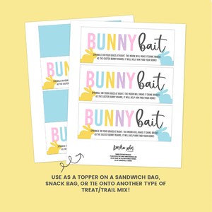 Bunny Bait, Easter Bunny Food, Easter Bag Topper, Easter Gift Tag ...