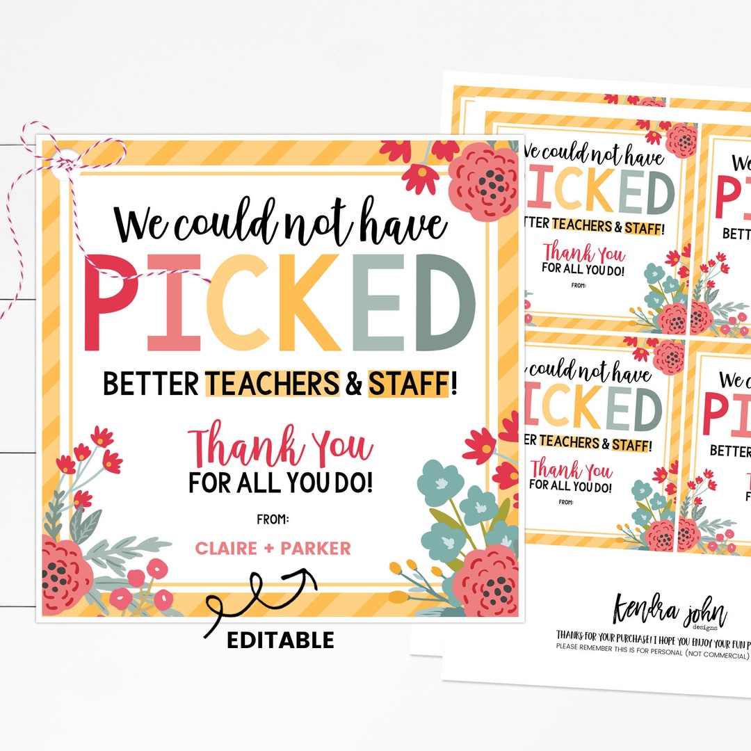 Teacher Gift Tag, Teacher Appreciation Printable Tag, Teacher Flower ...