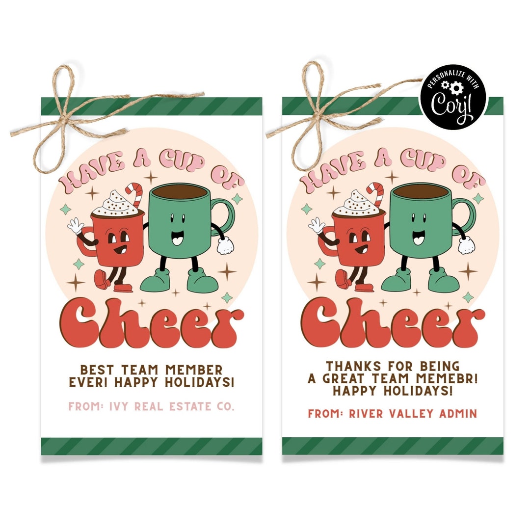 Have A Cup of Cheer Tag, Hot Chocolate Printable, Christmas Coffee Tag ...