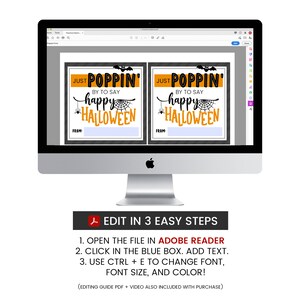 Pop It Halloween Tag, Class Halloween Gift, Just Poppin By, Non Candy ...