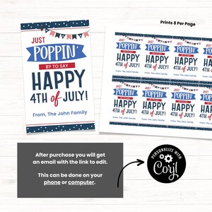 4th of July Popcorn Tag, July Employee Appreciation, 4th of July Treat ...