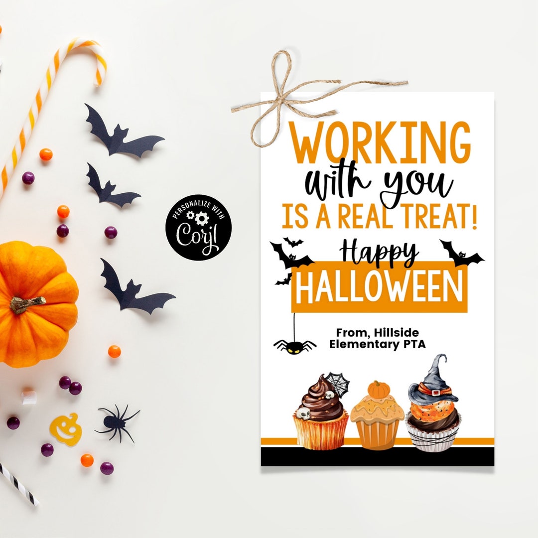 Halloween Appreciation Treat Tag, Halloween Employee Thank You ...