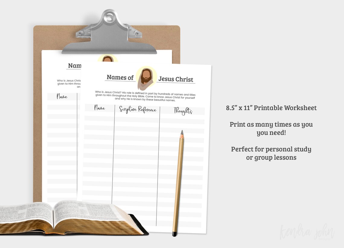 Names Of Jesus Lesson On Jesus Christ Bible Study Worksheet Etsy