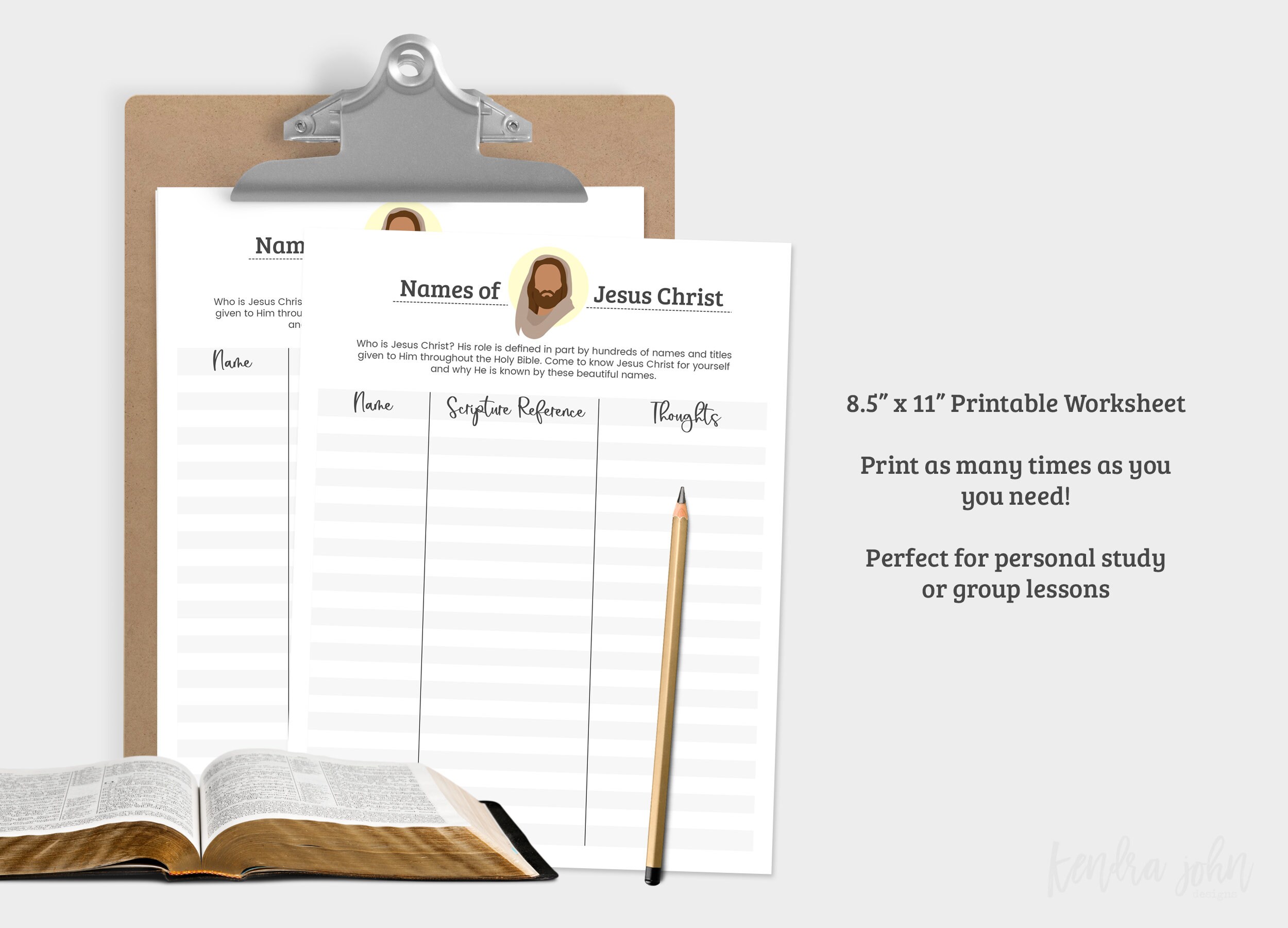Names of Jesus, Lesson on Jesus Christ, Bible Study Worksheet, Sunday ...