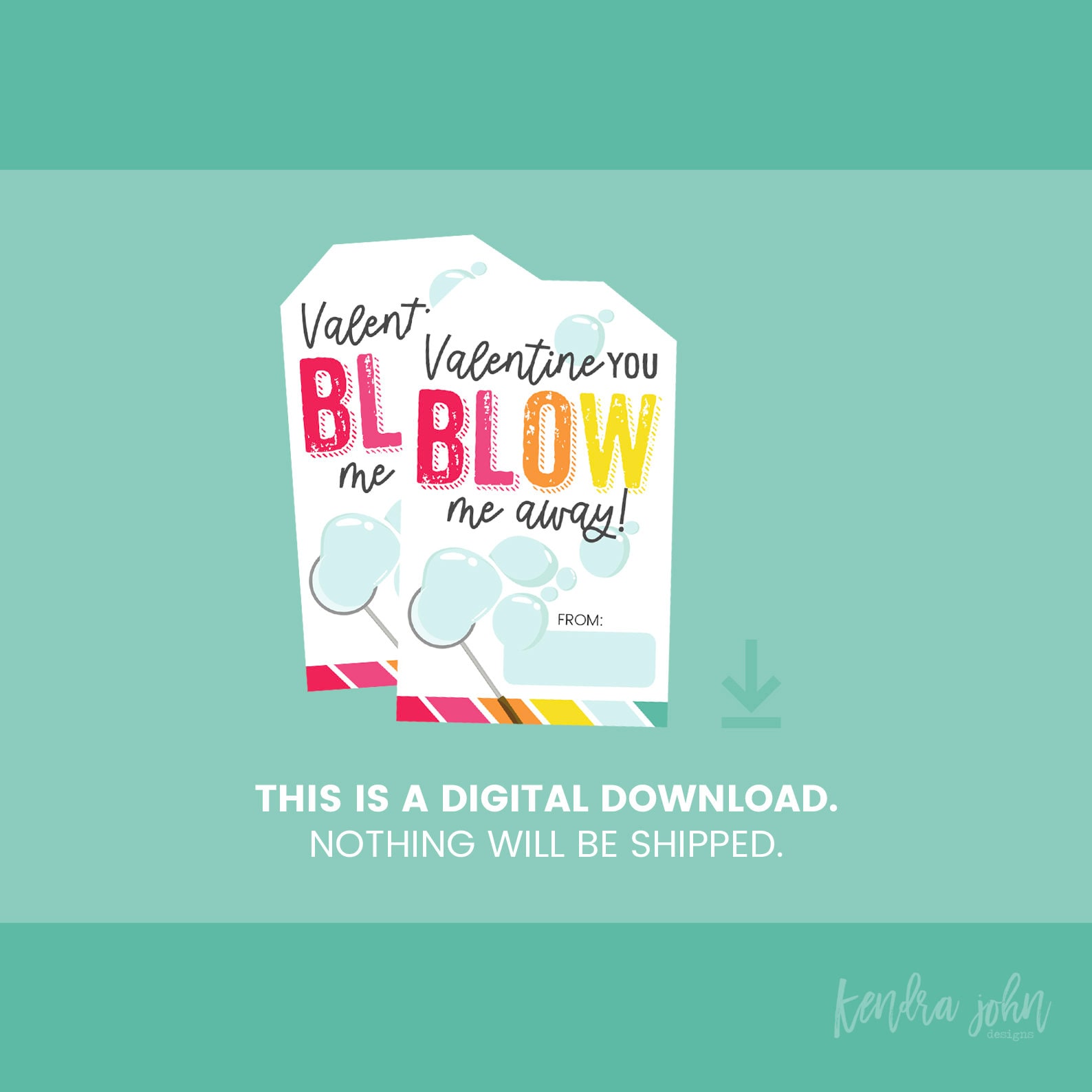 Bubble Valentines Tag, Daycare Valentine Gifts, Editable Bubble ...