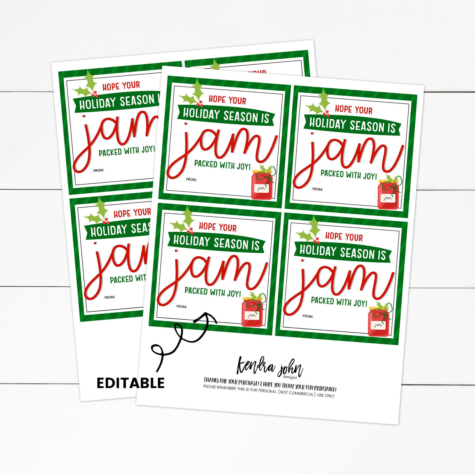 Jam Gift Tag Neighbor Christmas Gift Neighbor Gift - Etsy