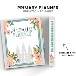 LDS Primary 2024, 2024 Primary Planner, Editable Primary Binder ...