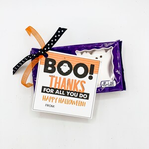 Halloween Gift Tag, Thank You Gift Tag, Teacher Staff Employee School ...