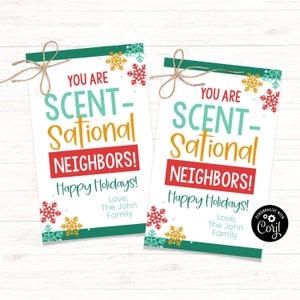 Scent-sational Gift Tag, Neighbor Christmas Gift, Christmas Candle Gift ...