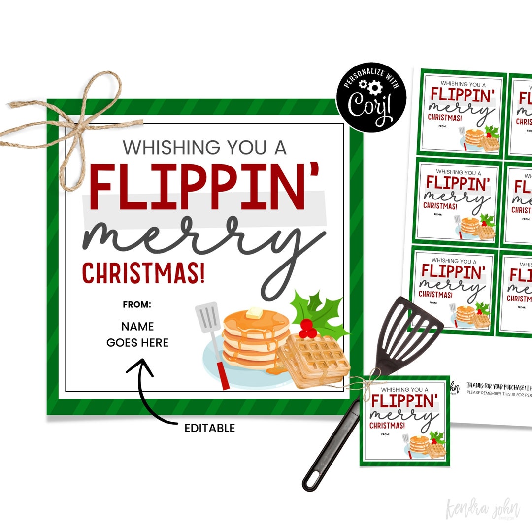 Flippin' Merry Christmas Spatula Gift Tag: Printable Neighbor Gift ...
