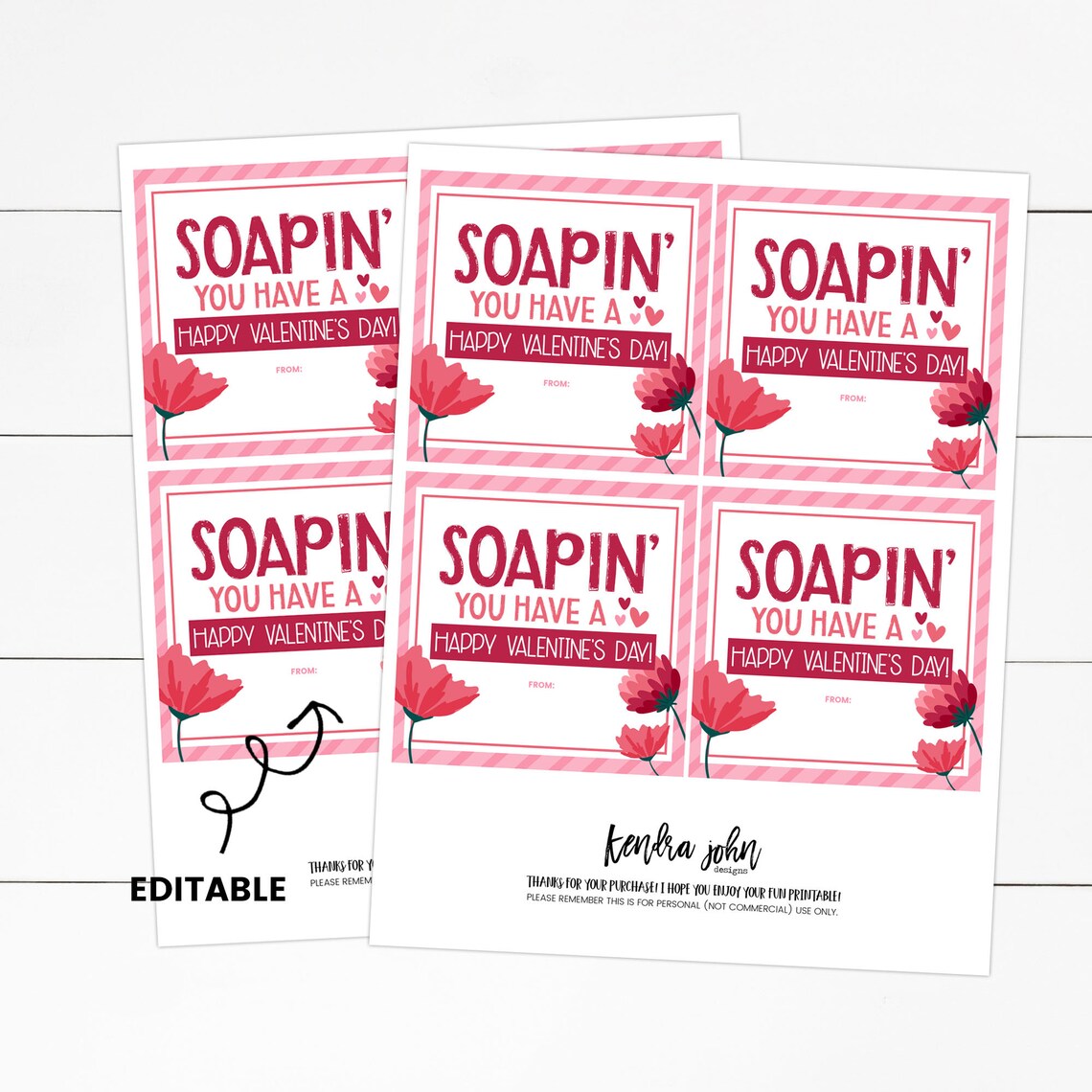 Hand Soap Gift Tag Valentines Soap Tag Teacher Valentine | Etsy