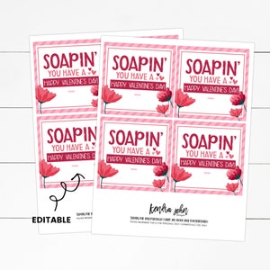 Hand Soap Gift Tag, Valentines Soap Tag, Teacher Valentine Tag, Soapin ...