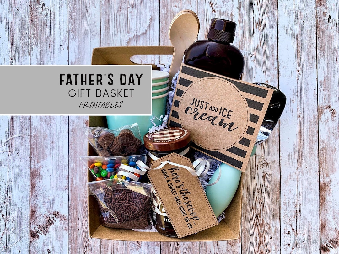 Ice Cream Gift Basket, Fathers Day Gift Basket, Just Add Ice Cream Tag ...