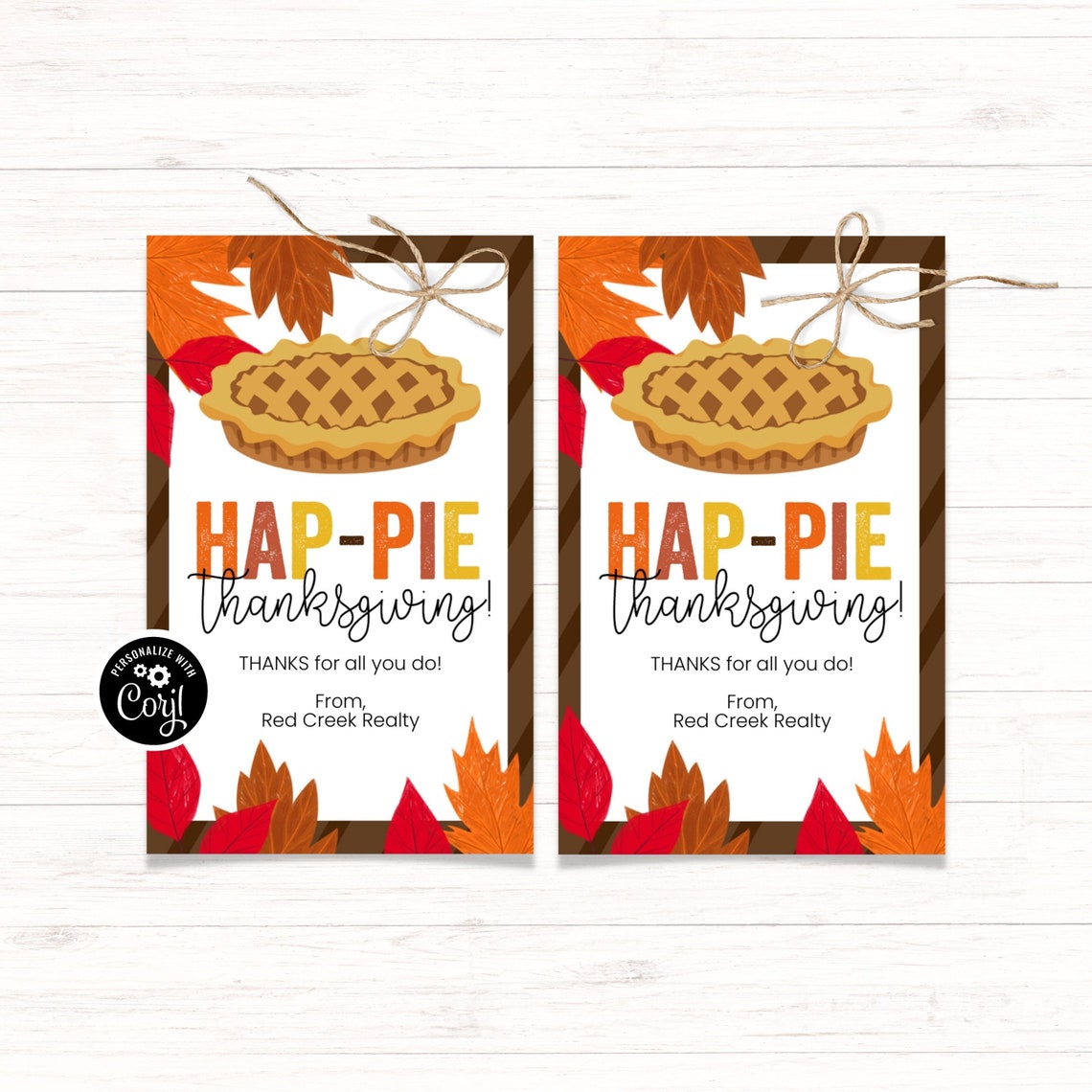 Pie Labels, Thanksgiving Pie Tag, Realtor Pie Pop by Tag, Realtor Pie ...