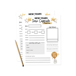 New Years Time Capsule, Year in Review, New Years Kid Activities, Kids ...