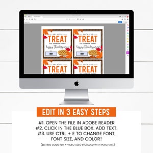 Pie Gift Tag, Thanksgiving Appreciation Gift, Thanksgiving Treat Tag ...