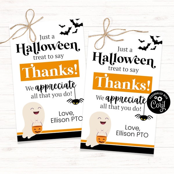 Thank You Halloween Tags - Etsy