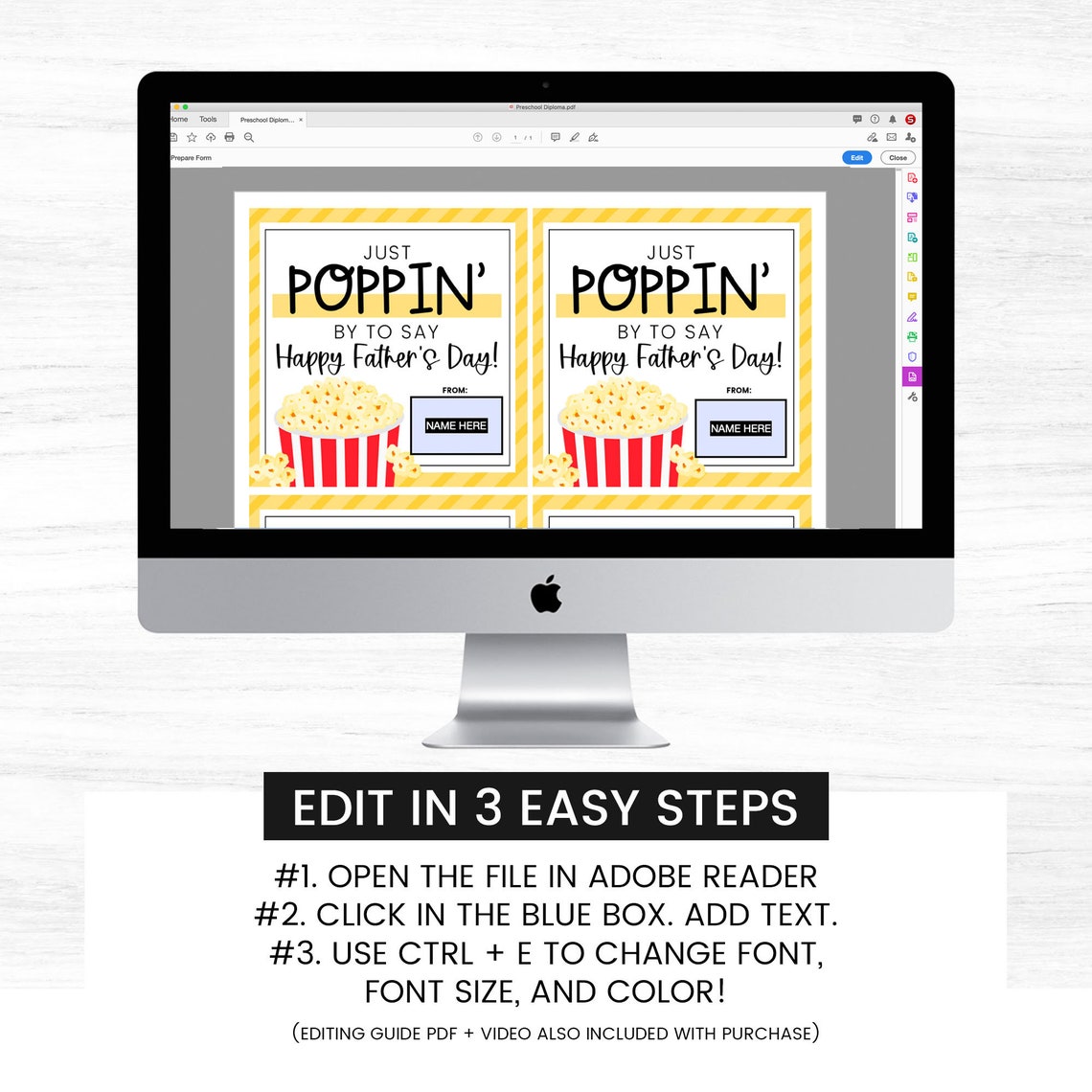 Fathers Day Popcorn Tag Fathers Day Handout Fathers Day Gift - Etsy