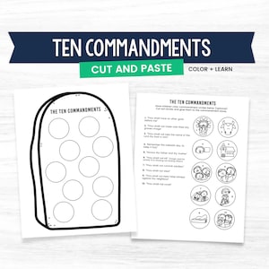 Ten Commandments Activity, Bible Game for Kids, Kid Bible Study ...