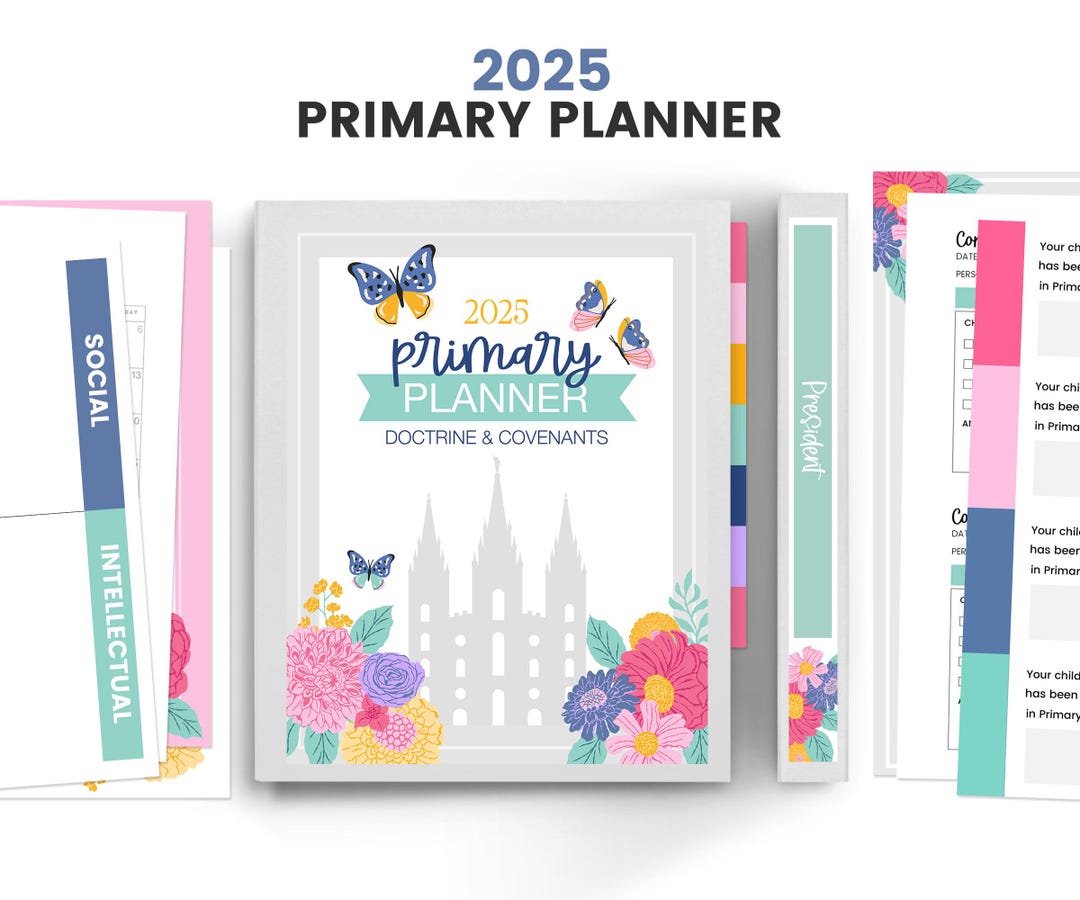 LDS Primary 2025, Primary Presidency 2025, Primary Binder, Primary Planner, Primary Binder Cover ...