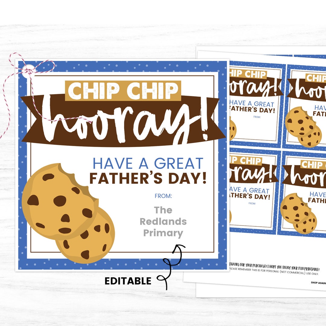 Fathers Day Cookie Tag, Fathers Day Handout, Fathers Day Gift Printable ...