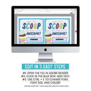 Ice Cream Gift Tag, Staff Appreciation Printable, Employee Appreciation ...