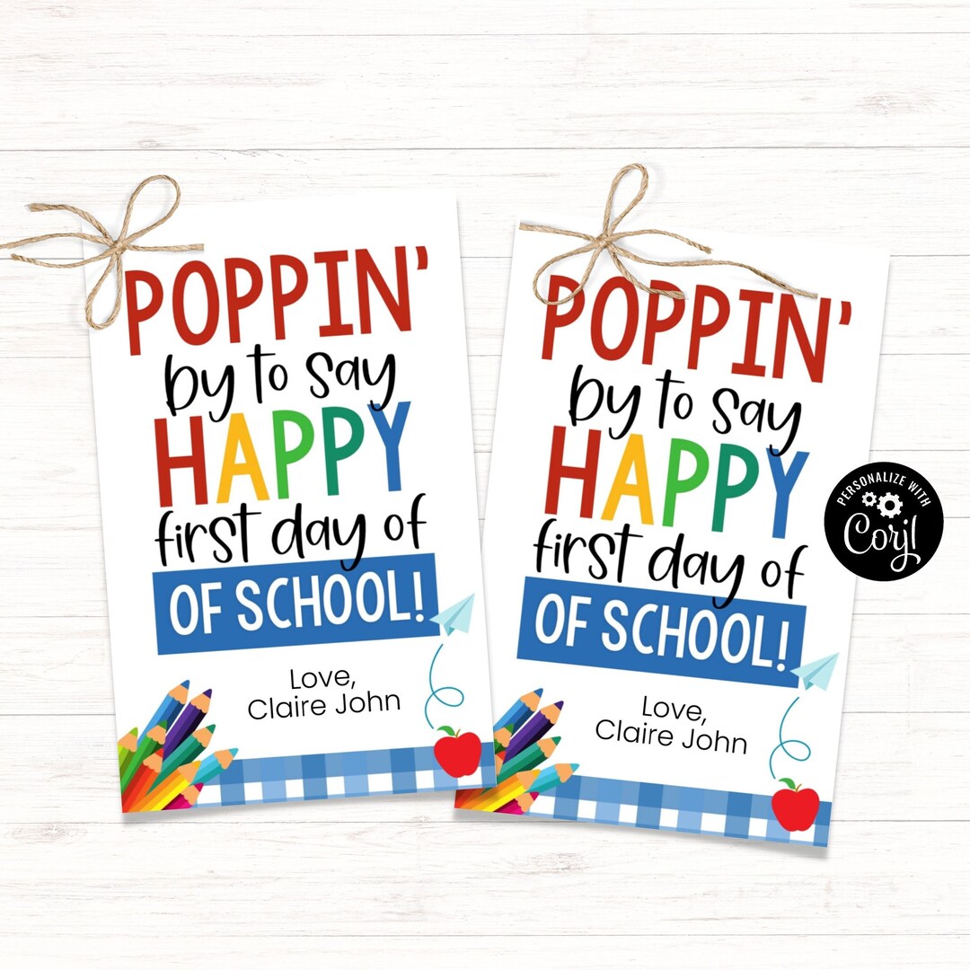 Back to School Teacher Gift, Popcorn Back to School Tag, Teacher ...