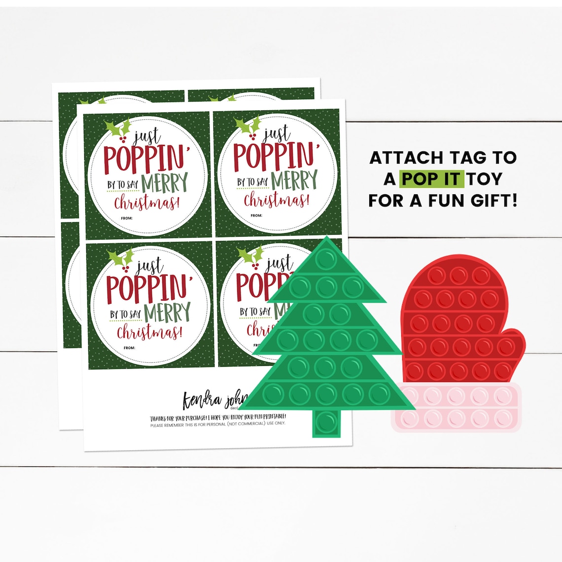 Pop It Gift Tag Fidget Toy Favor Tag Pop It Gift Idea - Etsy