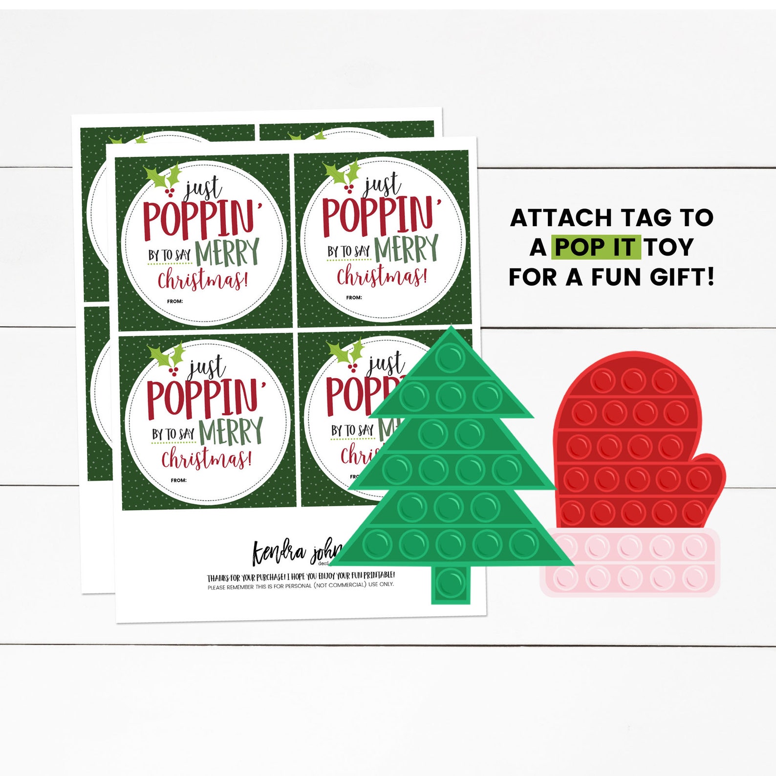 Pop It Gift Tag Fidget Toy Favor Tag Pop It Gift Idea - Etsy