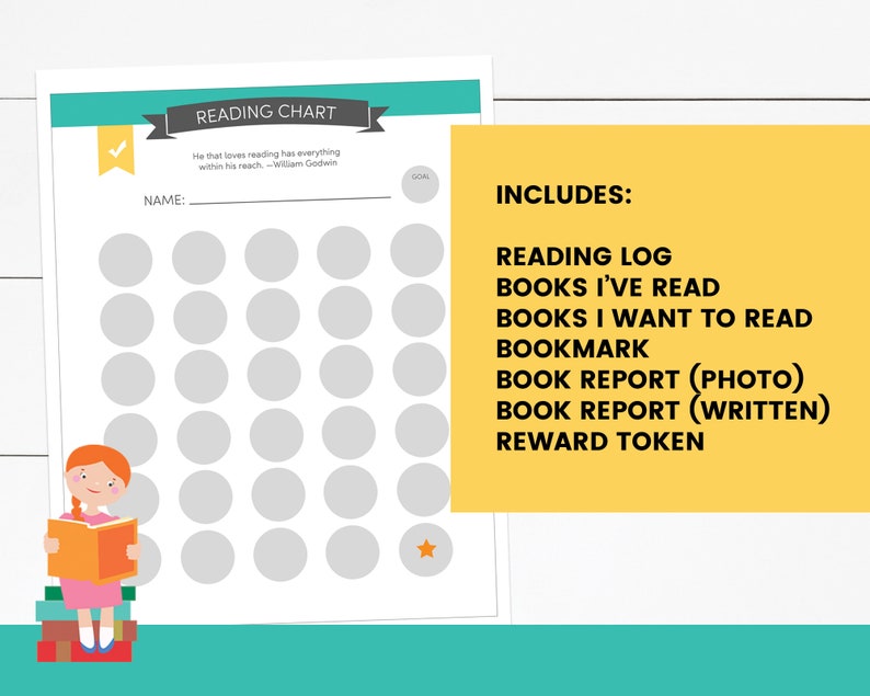 Reading Planner for Kids Kids Reading Journal Printable - Etsy